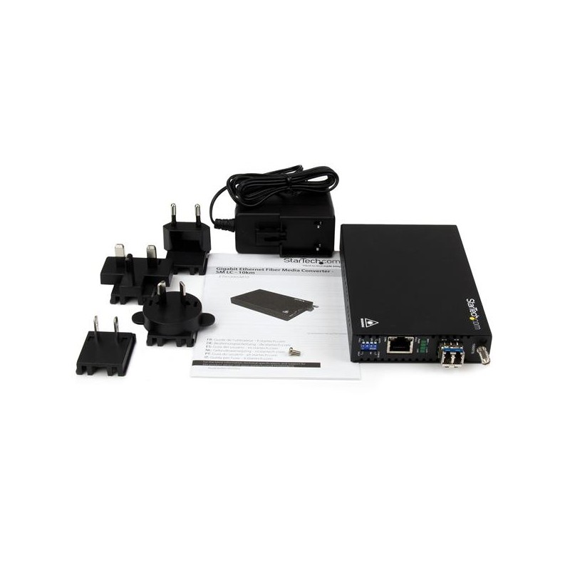 StarTech.com Gigabit Ethernet Copper-to-Fiber Media Converter - SM LC ...