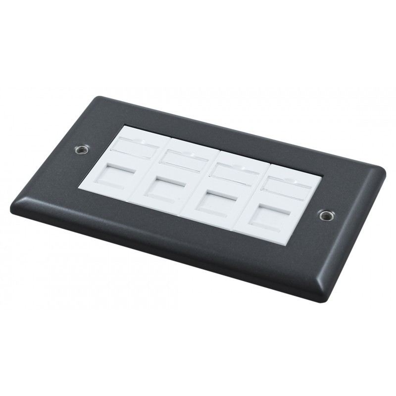 Doublegang Metal Faceplate with 4 Cat6 UTP Module Modules | Cat6 ...
