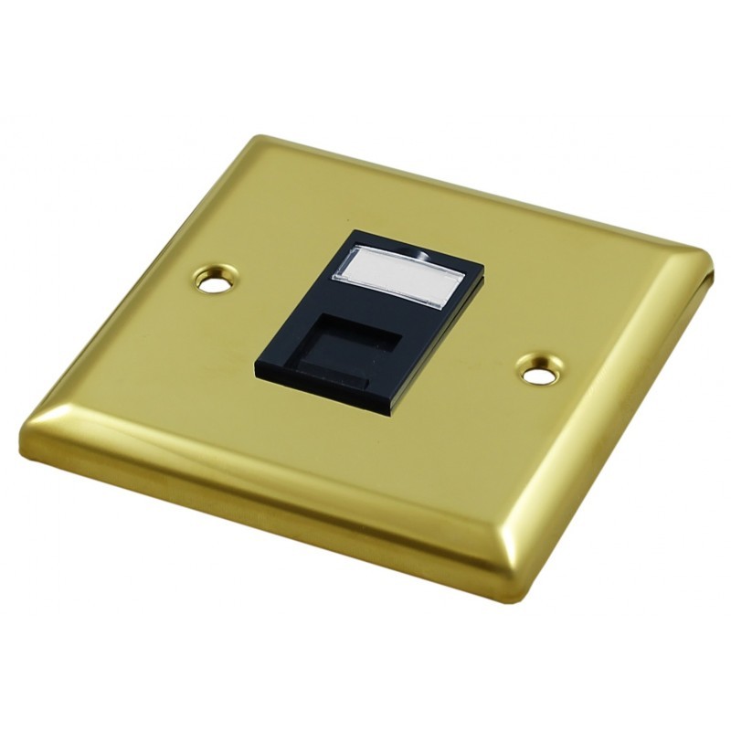 Singlegang Metal Faceplate with 1 Cat6 UTP Module Module | Cat6 Modules ...