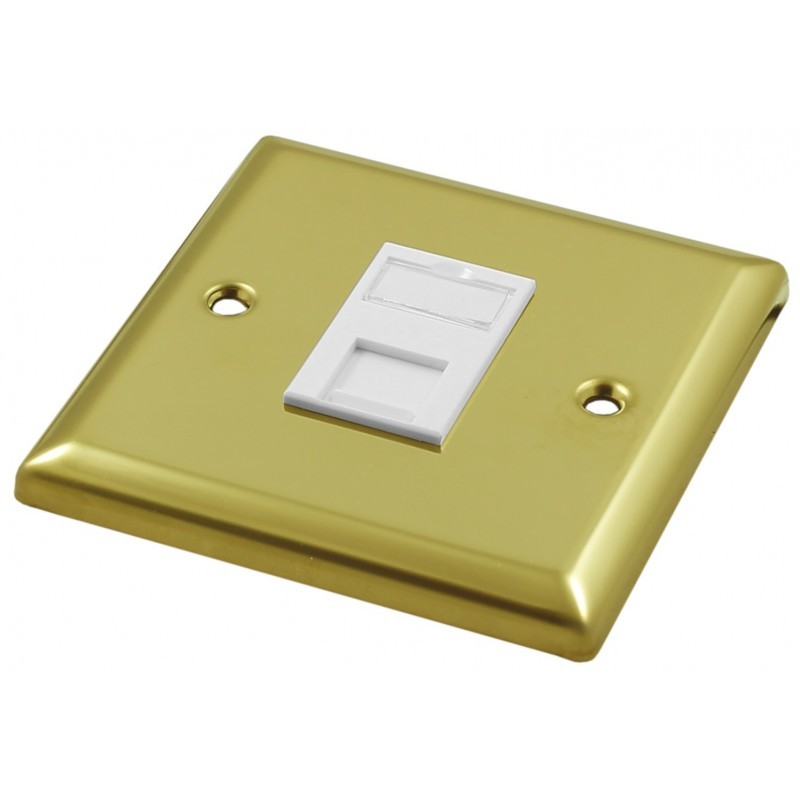 Singlegang Metal Faceplate with 1 Cat6 UTP Module Module | Cat6 Modules ...