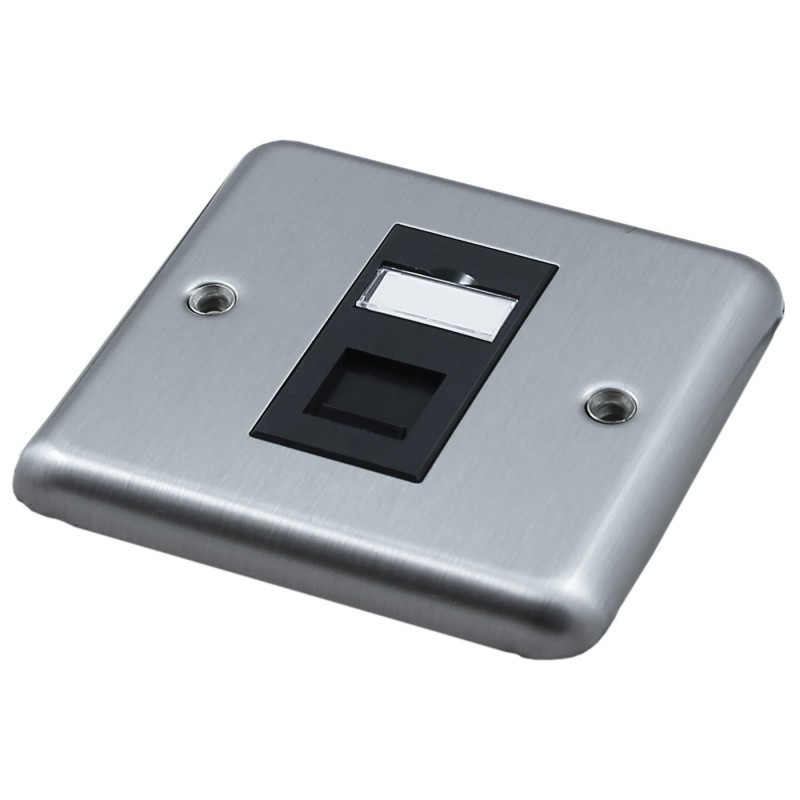 Singlegang Metal Faceplate with 1 Cat6 UTP Module Module | Cat6 Modules ...