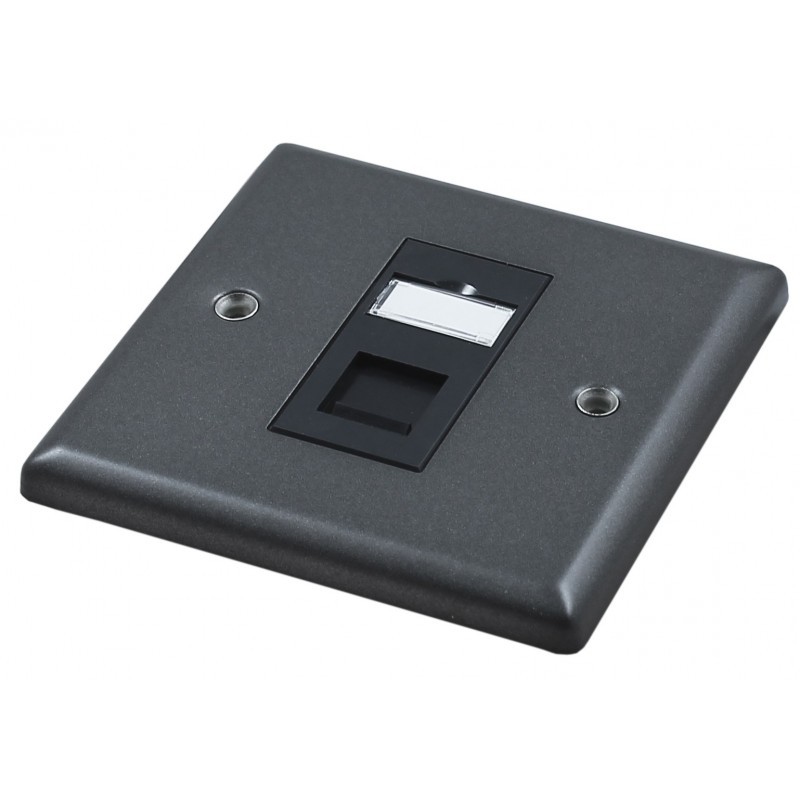 Singlegang Metal Faceplate with 1 Cat6 UTP Module Module | Cat6 Modules ...