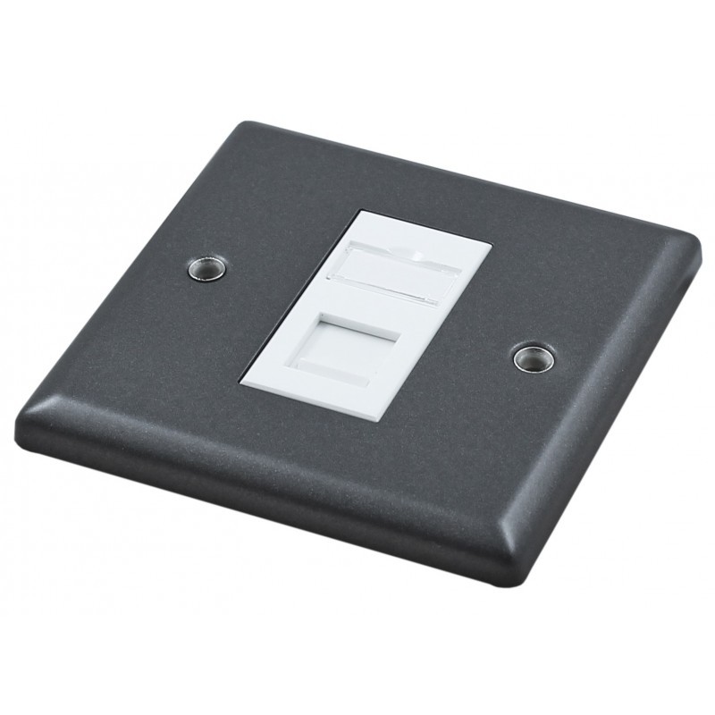 Singlegang Metal Faceplate with 1 Cat6 UTP Module Module | Cat6 Modules ...