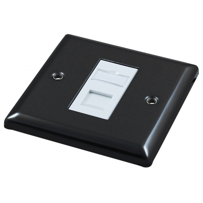 Singlegang Metal Faceplate with 1 Cat6 UTP Module Module | Cat6 Modules ...