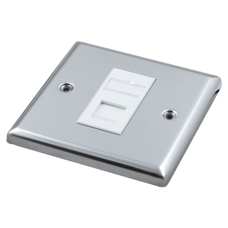 Singlegang Metal Faceplate with 1 Cat6 UTP Module Module | Cat6 Modules ...