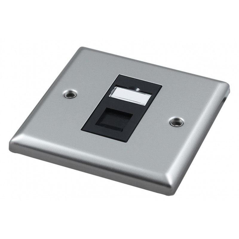 Singlegang Metal Faceplate with 1 Cat6 UTP Module Module | Cat6 Modules ...