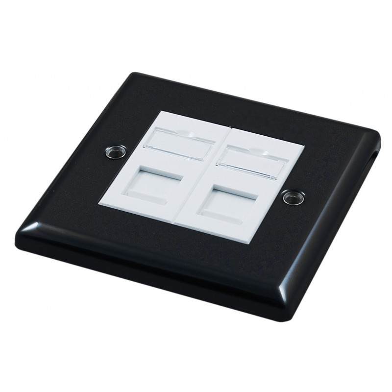 Singlegang Metal Faceplate with 2 Cat6 UTP Module Modules | Cat6 ...