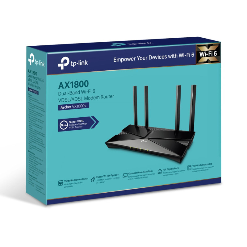 TP-Link AX1800 Dual-Band Wi-Fi 6 VDSL/ADSL Modem Router | TP-Link ...