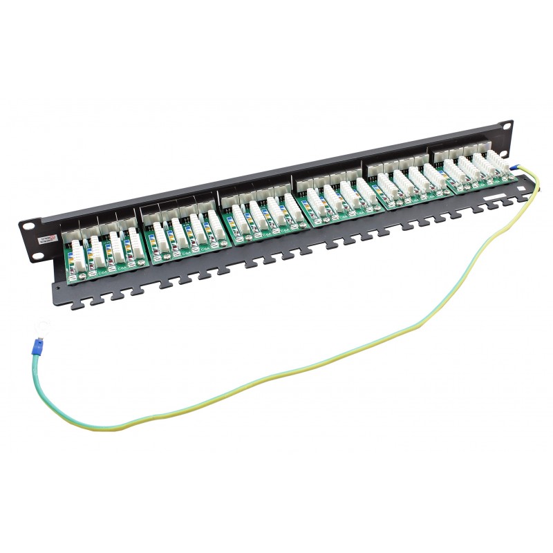 24 Port Cat5e FTP Shielded CCS 20/20 Right Angled Patch Panel | Cat5e ...